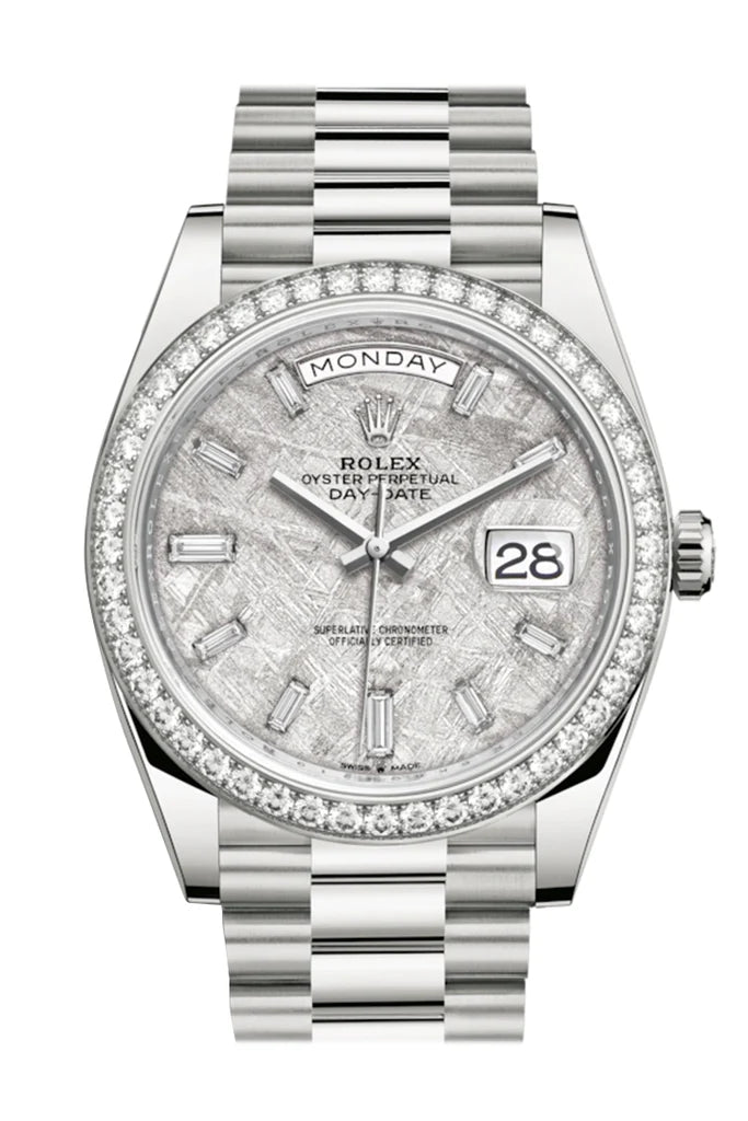 Rolex Day-Date 40 Meteorite Baguette Diamond Dial Watch (228349RBR ...